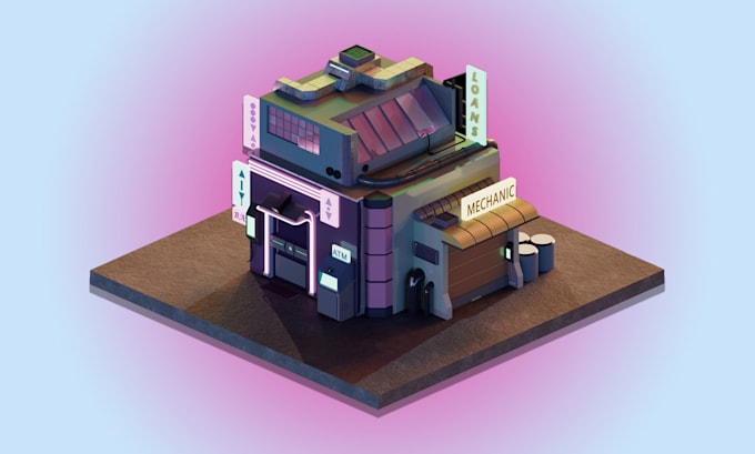 3d model you an isometric room or small environment by Petarcacanoski ...