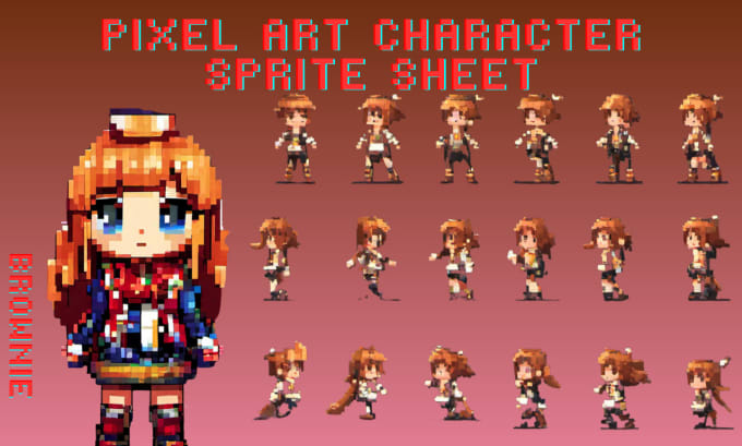Do 2d Pixel Art Character Sprite Sheet For Game 2d Sprite Character Game Asset By