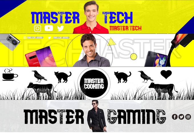Design a eye catchy and unique youtube banner by Sarojkumar585 | Fiverr