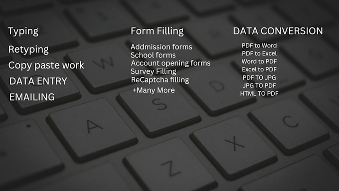 Fill forms or do any typing work by Harmain_graphic | Fiverr
