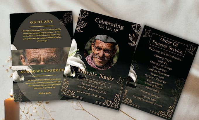Design funeral program template by Eusandra | Fiverr