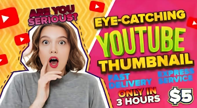 Design eyes catching youtube thumbnails in 3 hours by Danishlodhra | Fiverr