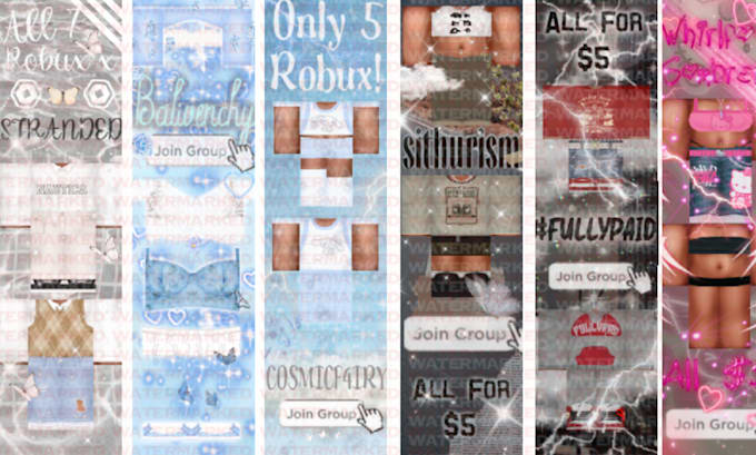 Make clothing advertisements for your roblox group by Xkatie0 | Fiverr