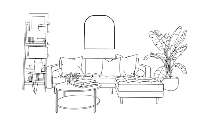 Draw simple vector line art, outline illustration of your picture by ...