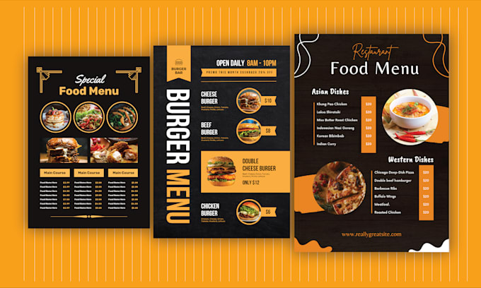 Design a professional restaurant menu and price list editable and print ...