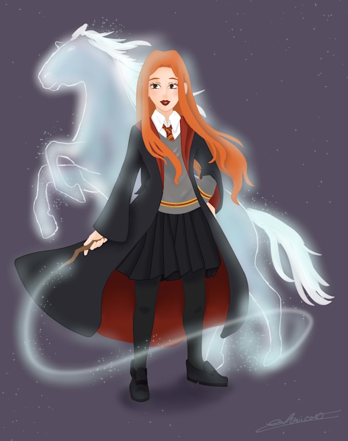 Do character illustration with basic background by Doucebrume | Fiverr