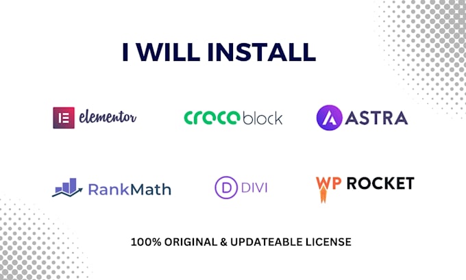 Install elementor pro, astra pro, divi, wp rocket, crocoblock plugin updatable by Almamunpro ...