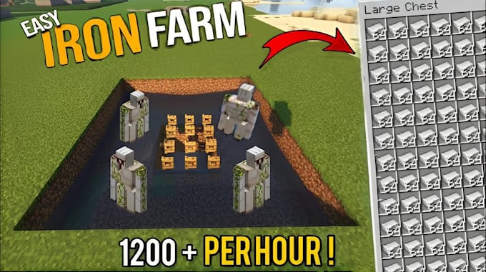 Create an iron farm in java or bedrock in minecraft by Rayannaeem485 ...