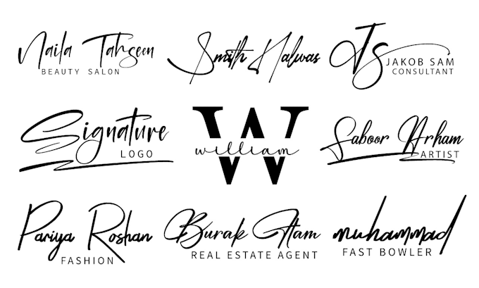 Design scripted, typography, cursive, handwritten, signature logo by ...