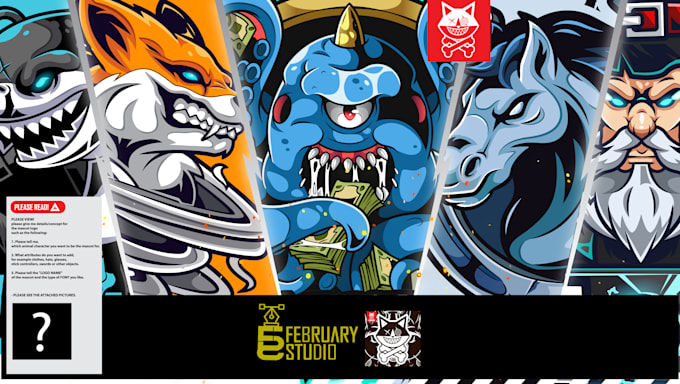 Design an badass mascot logo for you by Bayufebruary | Fiverr