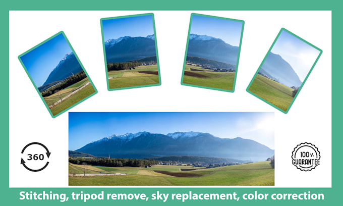 Stitch and edit 360 panorama image by Pixlsmate | Fiverr
