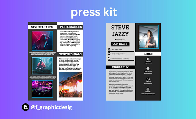 Design interactive or electronic flyer, press kit, media kit, funeral ...