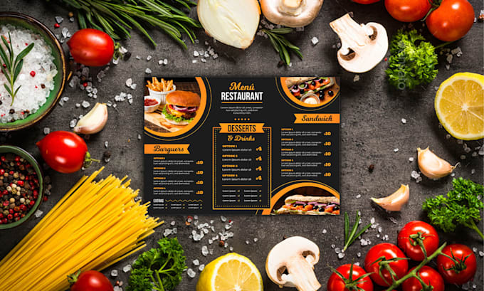 Design a creative food menu for your restaurant by Zeeshankhan17 | Fiverr