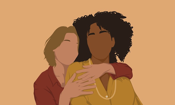 Draw minimalist faceless vector portrait for family friends by Lasthart ...