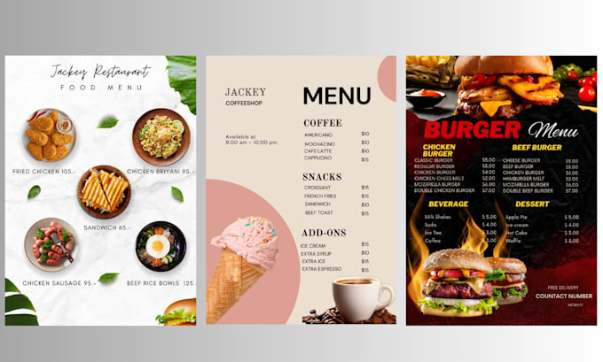 Design food menu card design, food flyer design in 24 hours by My ...