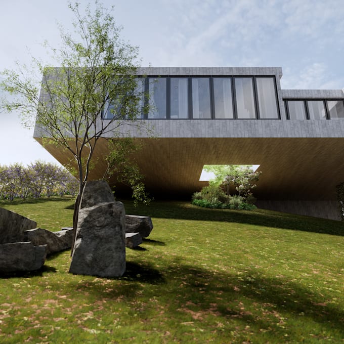 Do realistic render your exterior design in enscape by Arqvictormendes ...