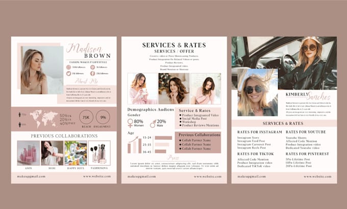 Create a influencer media kit,dj press kit, artist epk, fashion,travel ...