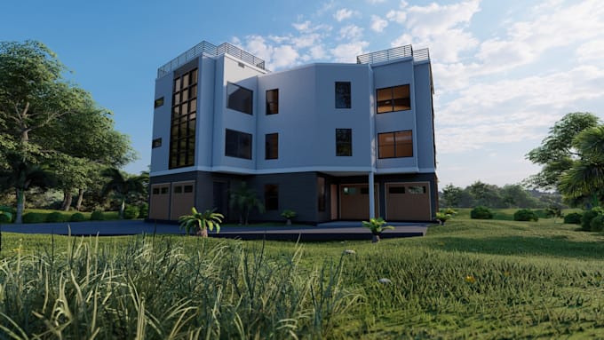 Do house exterior and interior model 3d rendering walkthrough by Revitcad | Fiverr