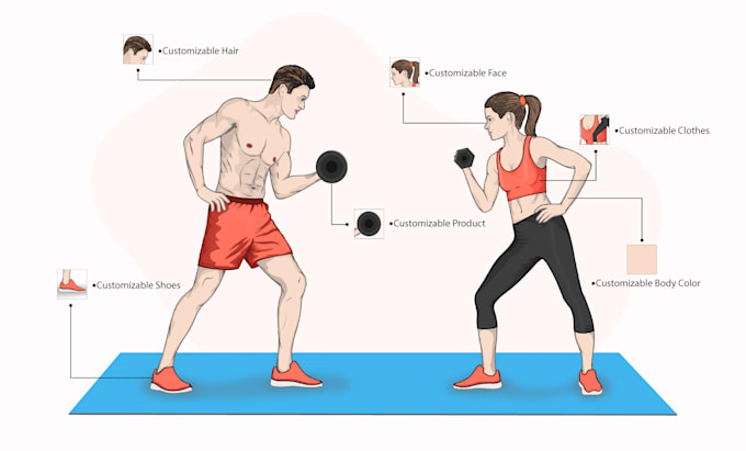 Draw poses, exercise, workout, yoga illustration step by step by ...