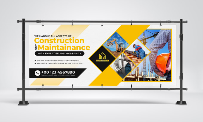 Design a construction banner, billboard, signage, signboard for your ...