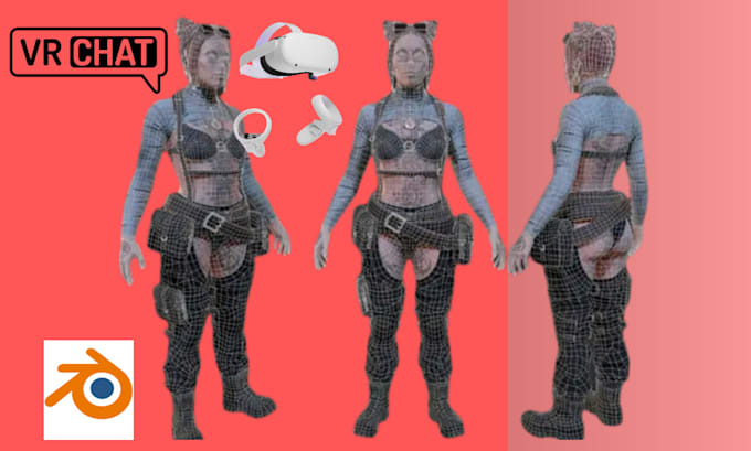 Create and texture vrchat avatar vrc, model nsfw vr chat vtuber furry ...