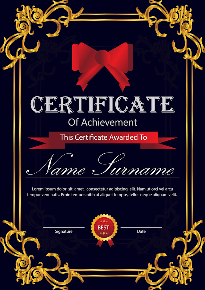 Create trend certificate new professional design by Patmal_khan | Fiverr