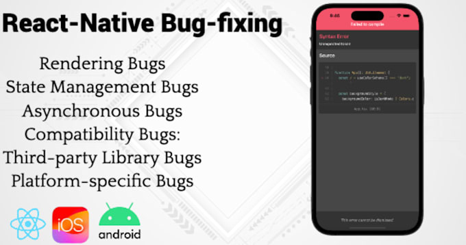 Help debug and customize your react native and expo app by Subhank7 | Fiverr