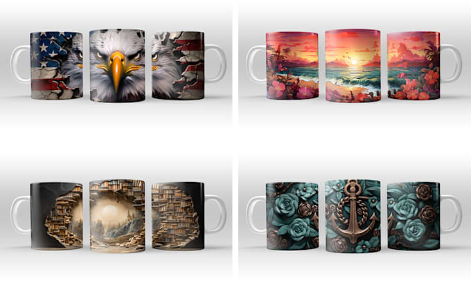 Make awesome sublimation wrap designs for an 11,15oz mug with 2d, 3d ...