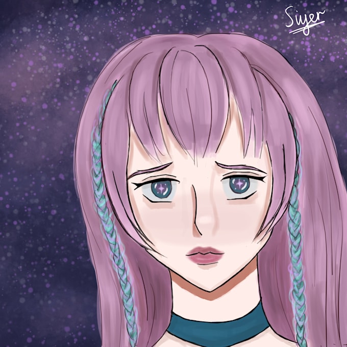 Draw anime girl portrait linearts by Squinguscat | Fiverr