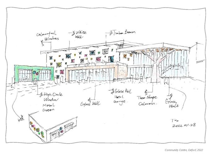 Create customized hand drawn building designs by Tongsu0611 | Fiverr