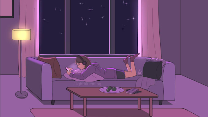 Draw a simple lofi illustration by Lightblueming | Fiverr