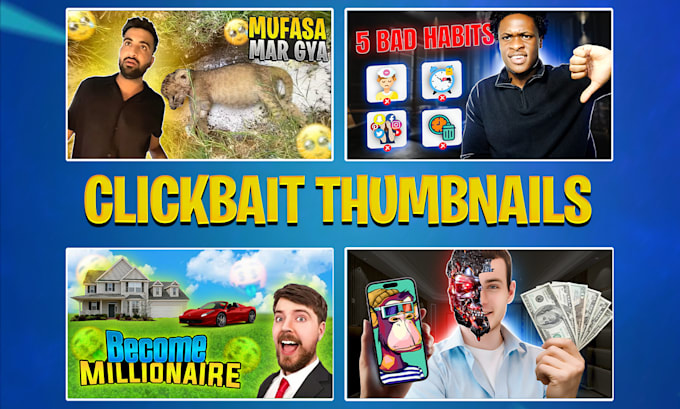 Design attractive clickbait youtube thumbnail in 2 hours by Arhabshahid ...