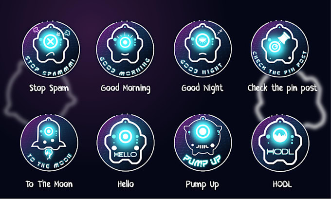 Make custom telegram crypto sticker pack by Hanansemab | Fiverr