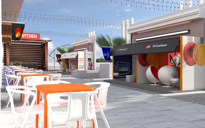 3d event floor plan, exhibition, stage and trade booth design with 1 ...