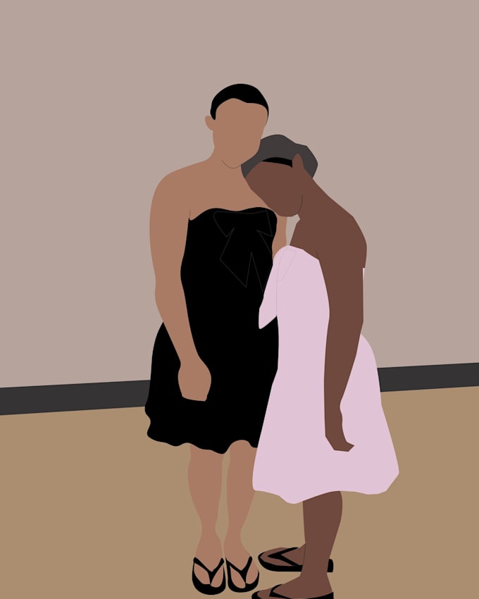 Draw minimalist faceless portrait illustration by Radway88 | Fiverr