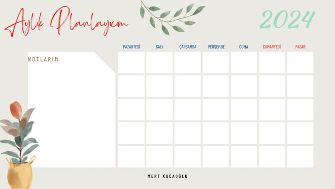 Make a calendar for you by Mertkocaoglu33 | Fiverr