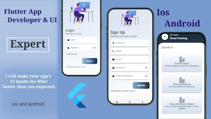Be a flutter developer with flutter ui expert by Flutterexpert_ | Fiverr