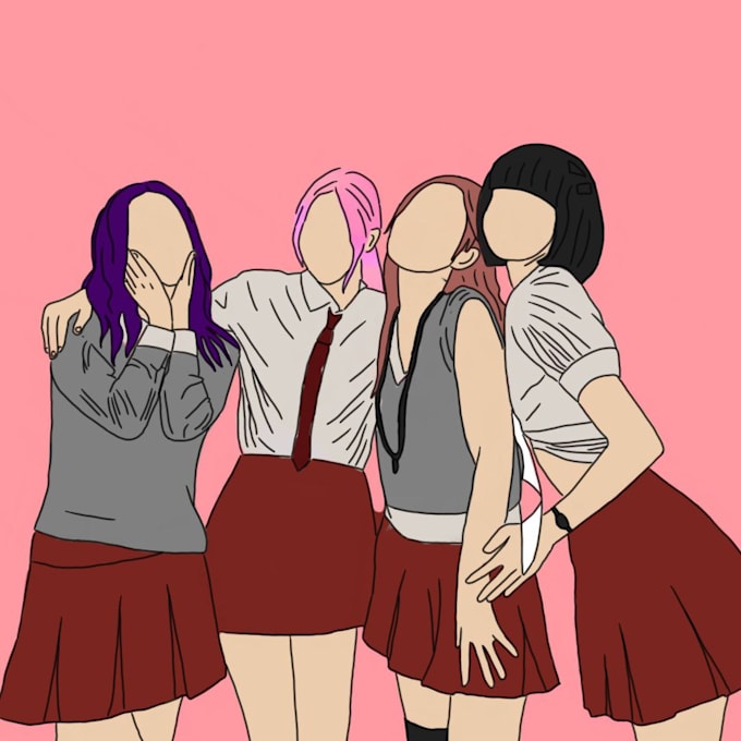 Draw minimalist digital portrait, cartoon and vector art by Annisa ...