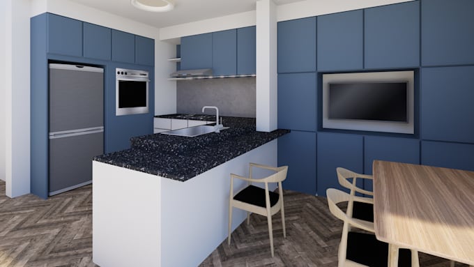 Design the kitchen of your project by Ezequielbuda | Fiverr