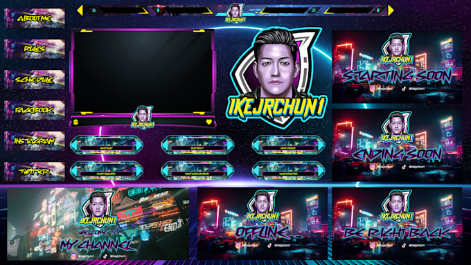 Design animated twitch and kick overlay, custom logo, panel, alert ... Design animated twitch and kick overlay, custom logo, panel, alert ...