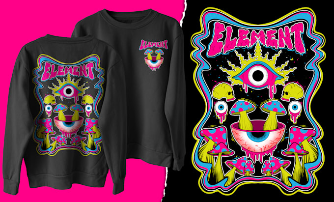 Design streetwear trippy psychedelic cartoon t shirt merch by ...