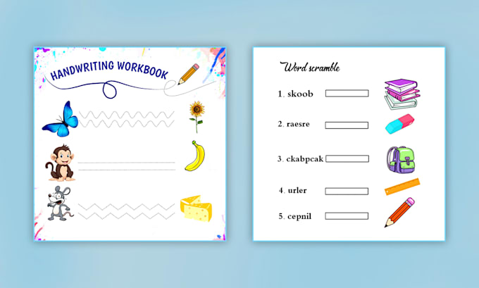 Create activity book worksheets coloring pages puzzle word search by ...