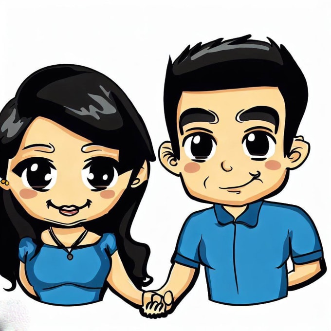 Cartoonize your couple portrait by Theharmo | Fiverr
