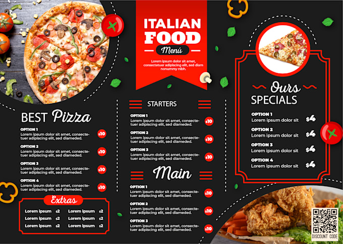 Do modern restaurant menu design by Ruweisawadf | Fiverr