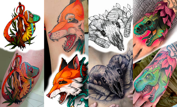 Design a bold custom color tattoo artwork by Peterwasabian | Fiverr