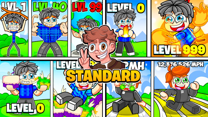 Make cartoon roblox thumbnail by Zicadesign | Fiverr