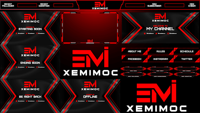 Design animated kick and twitch overlay, twitch logo, emotes, panel ...