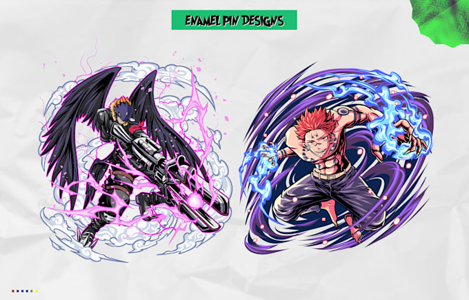 Create custom cartoon anime enamel pin design by Ramafq | Fiverr