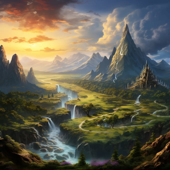 Make professional fantasy landscape digital art by Defiantho | Fiverr