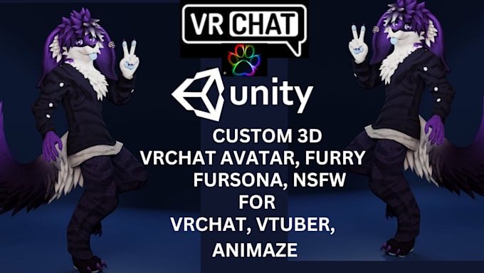 Create vrchat avatar, 3d model, furry avatar, nsfw, rex for vtuber, animaze, vr by Bray_team01 ...